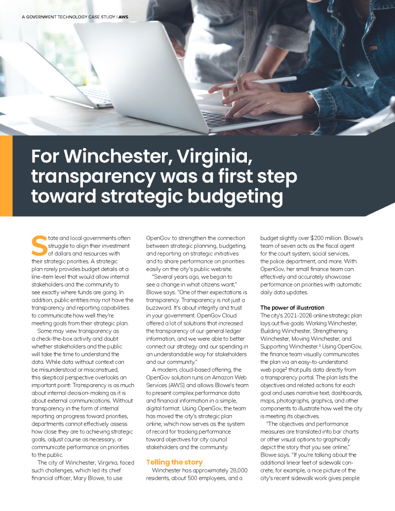 Transparency Is The First Step Toward Strategic Budgeting Transparency Is The First Step Toward Strategic Budgeting